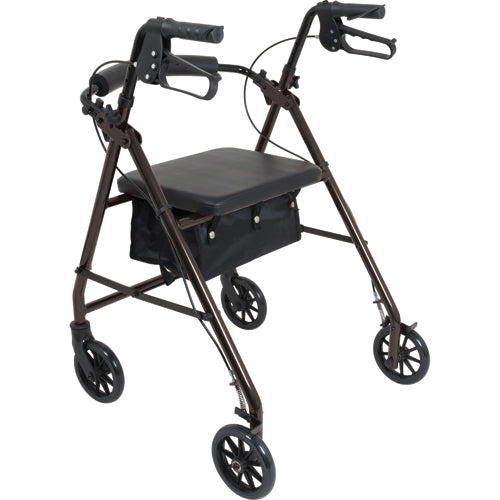 Aluminum Rollator w/Loop Brake Black 4-Wheel – Grandcare Medical